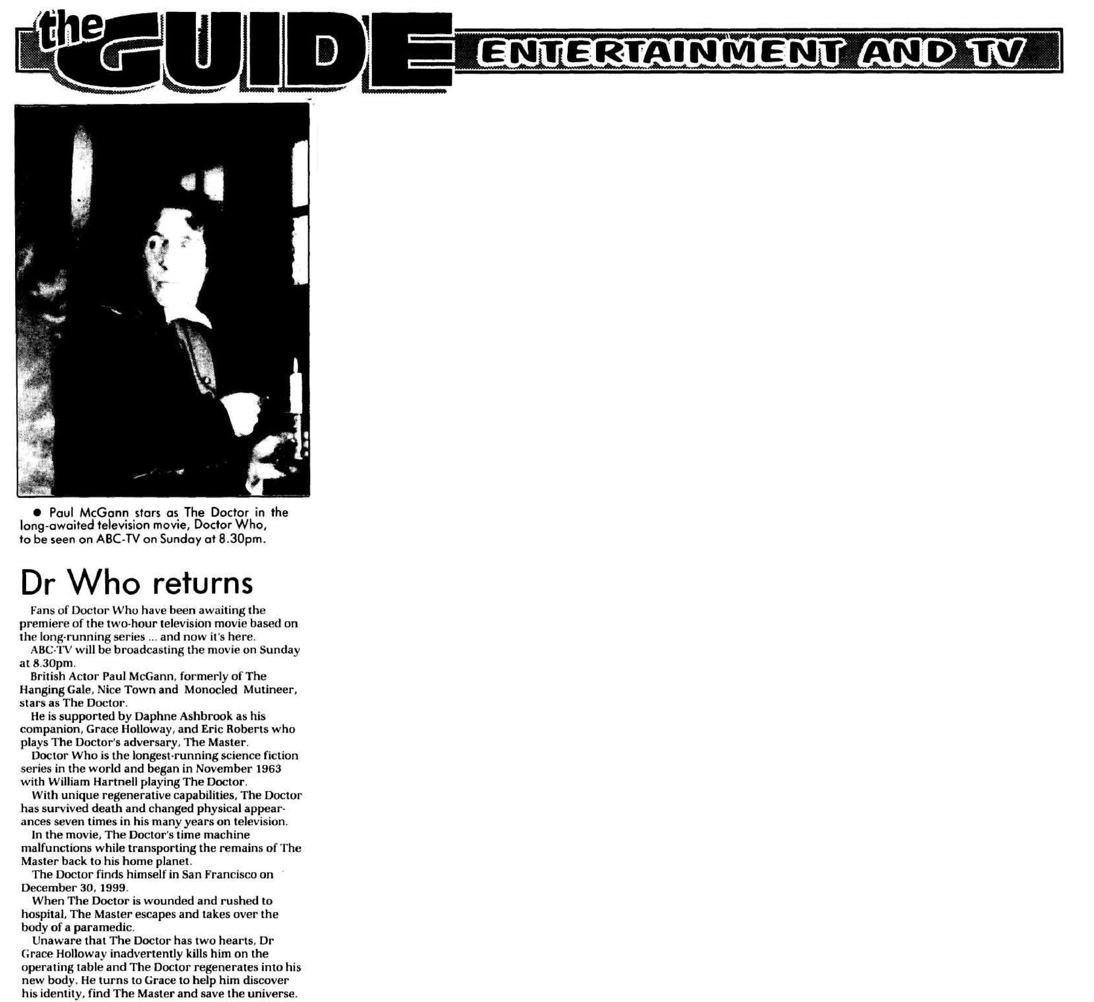 Dr Who returns - The Doctor Who Cuttings Archive