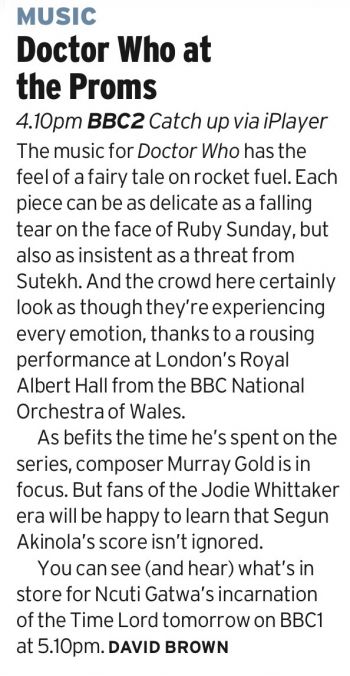Doctor Who at the Proms - The Doctor Who Cuttings Archive